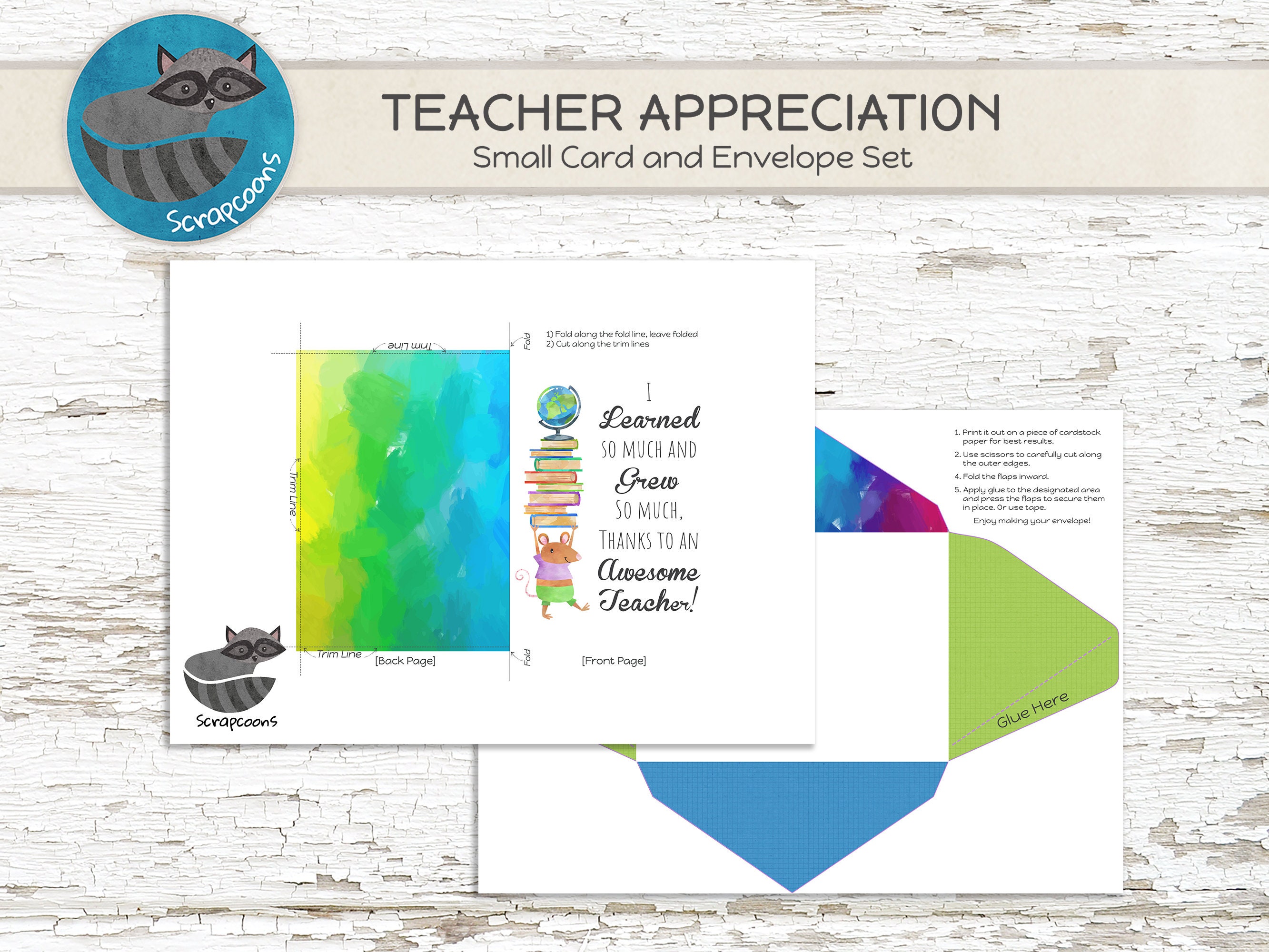 Teacher Appreciation Card, Printable Elementary Teacher Gift - Etsy
