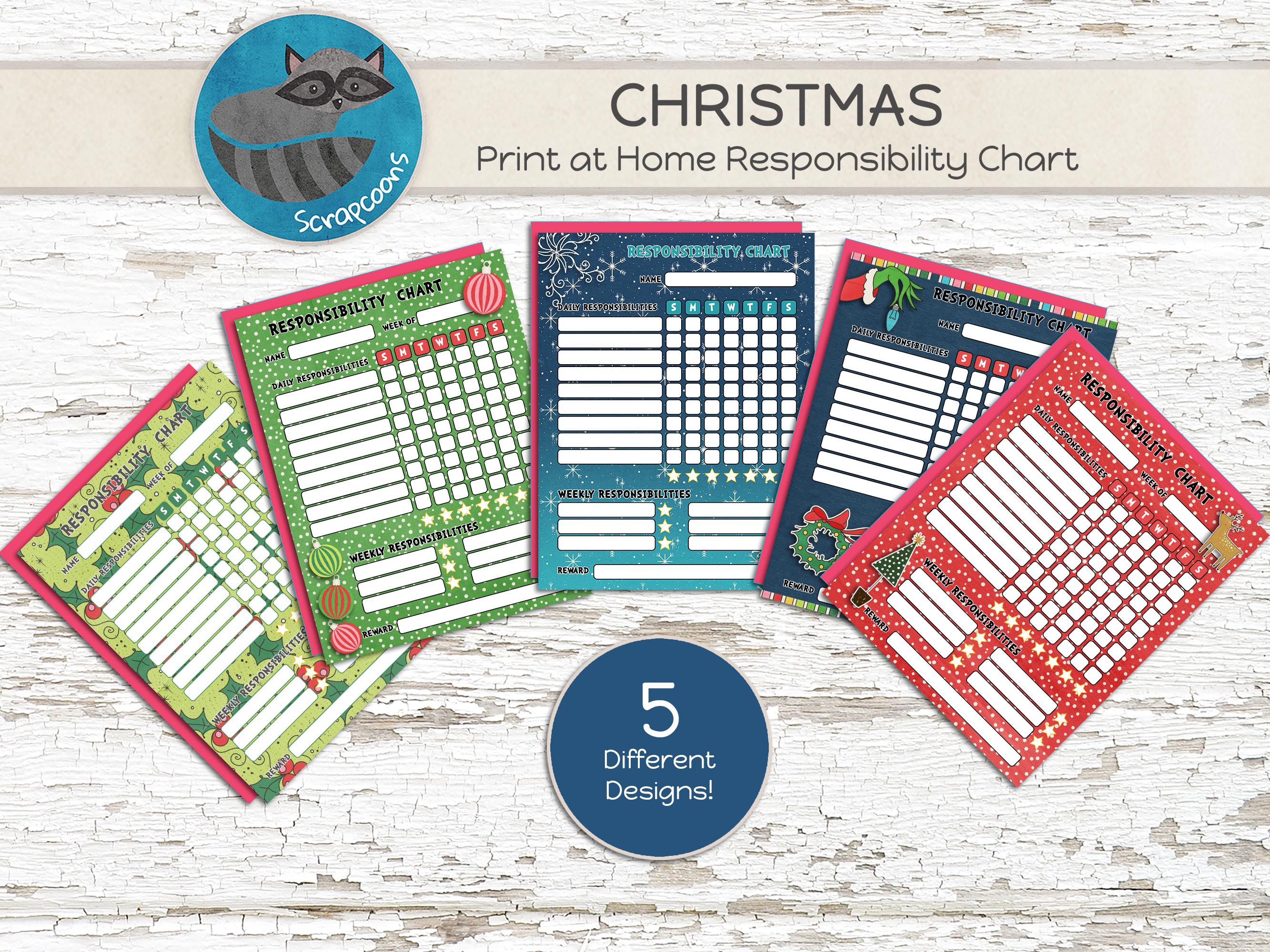 Christmas Chore Chart for Kids, Holiday-themed - Etsy