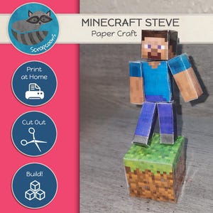 Printable Paper Minecraft Steve Craft for Kids Cut, Fold, and Craft ...