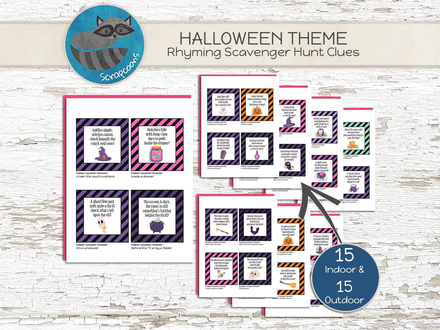 Halloween Scavenger Hunt for Kids Printable - Rhyming Trick or Treat ...