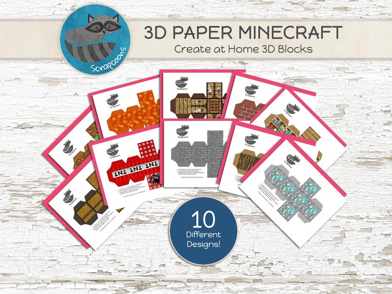 Printable Paper Miner Blocks for Kids - Cut, Fold, and Craft Away! - Etsy