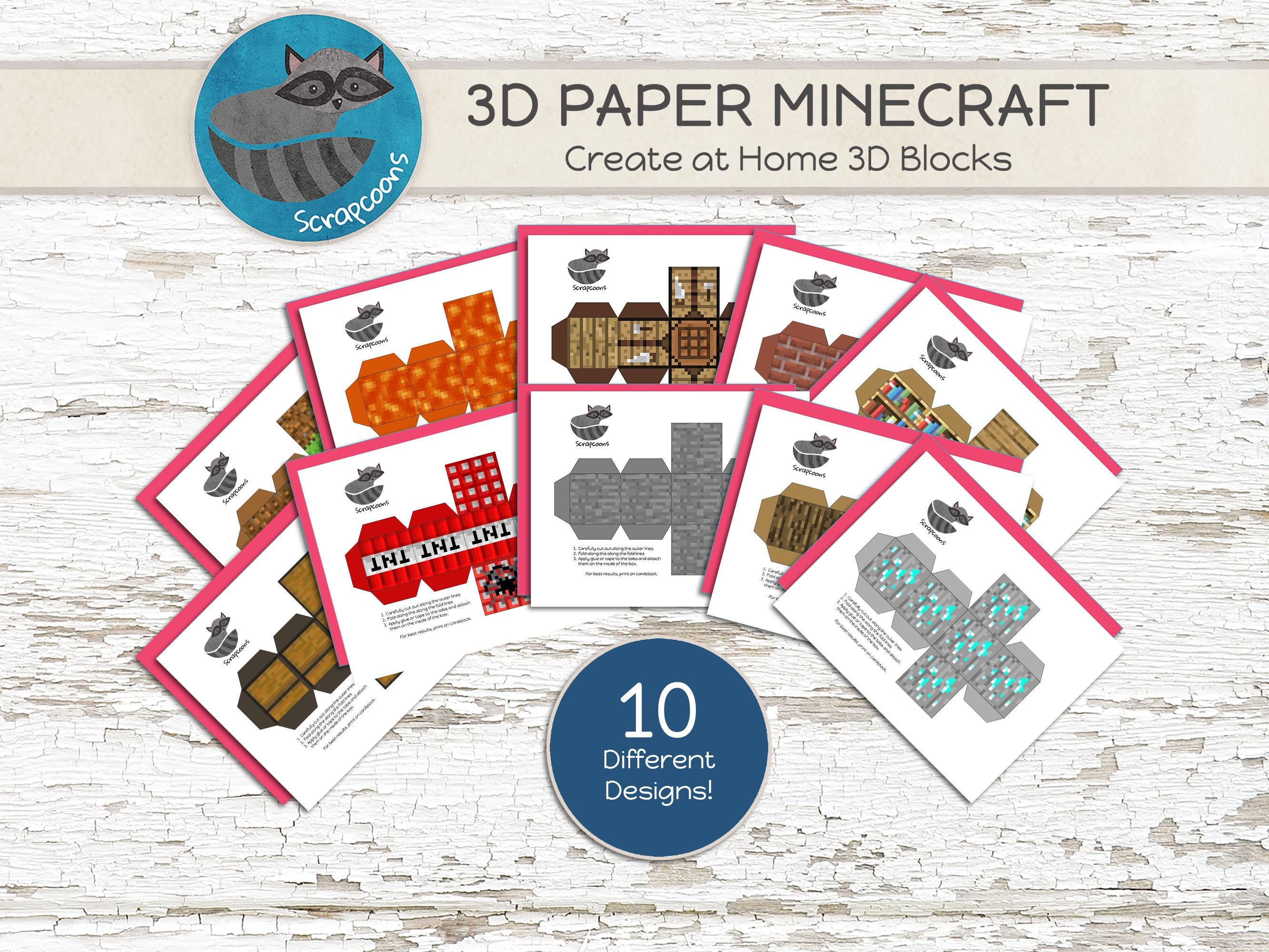 Printable Paper Miner Blocks for Kids - Cut, Fold, and Craft Away! - Etsy