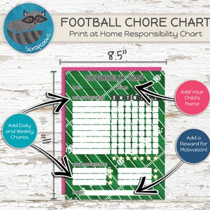 Printable Football Chore Chart for Kids – Fun Sports-themed ...