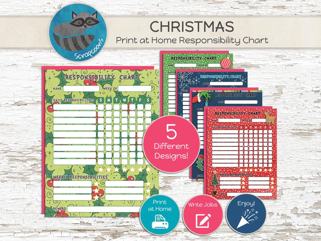 Christmas Chore Chart for Kids, Holiday-themed - Etsy