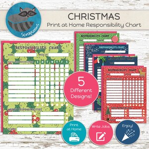 Christmas Chore Chart for Kids, Holiday-themed - Etsy