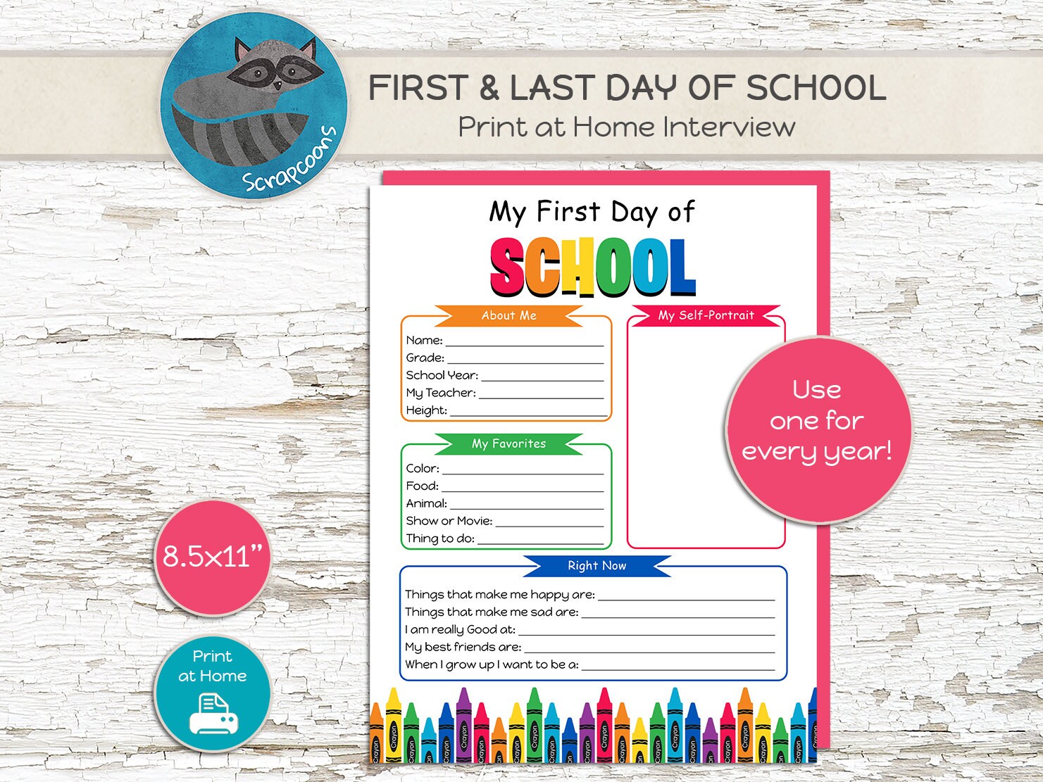 First and Last Day of School Interview Sheets Ready for School Memories ...