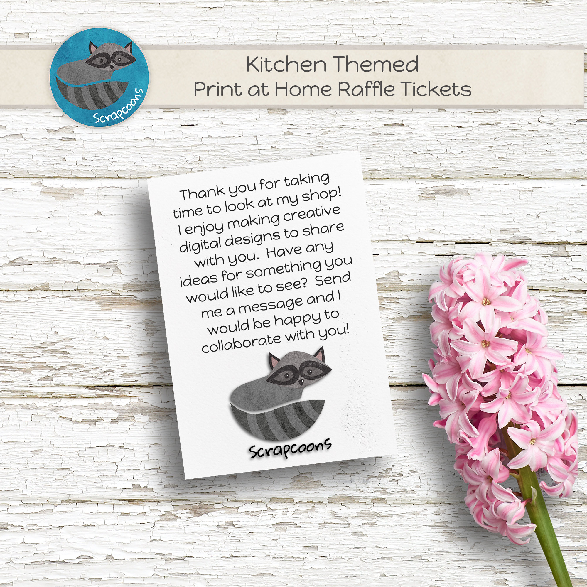 Raffle Ticket Printable, Kitchen Theme - Etsy