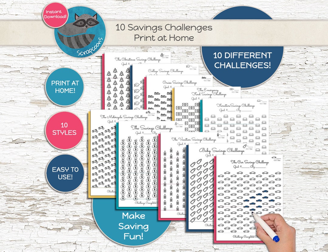 Money Saving Tracker- Printable Challenge Sheets - Etsy
