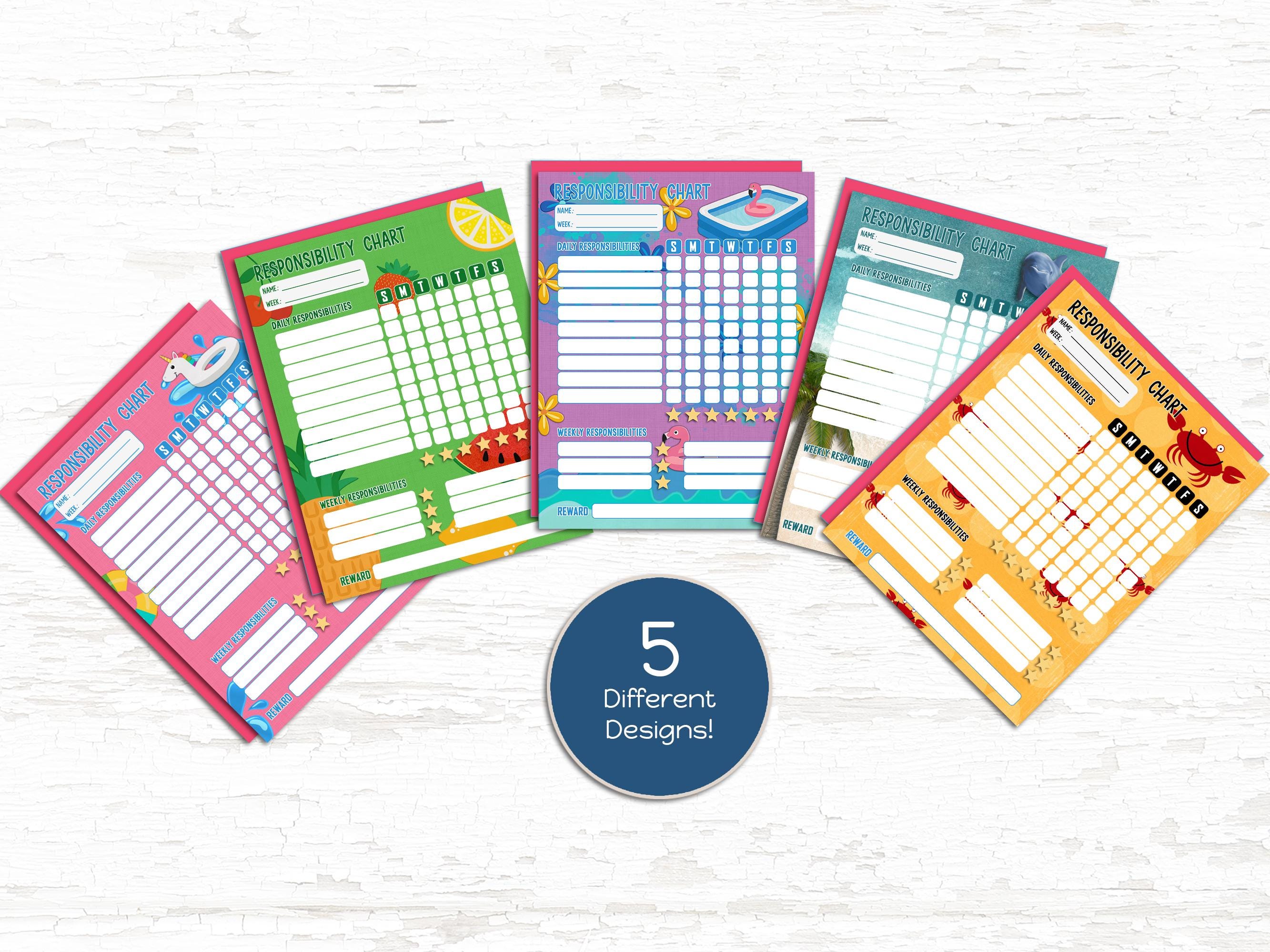 Summer Chore Chart for Kids – Printable Responsibility Chart - Etsy