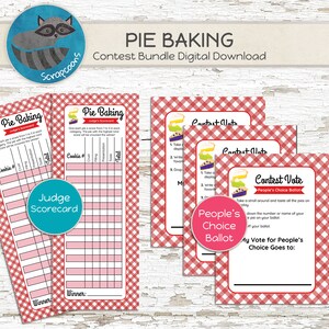 Pie Baking Contest Bundle, Sign up Sheet, Voting Ballot, Judge's Score ...
