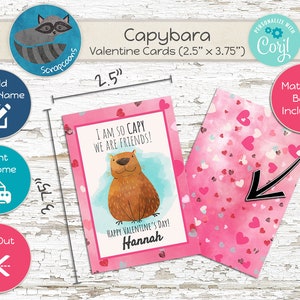 Capybara Valentine's Day Card Printable - Etsy