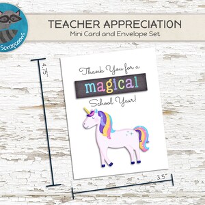 Card With Envelope Teacher Appreciation Printable - Magical School Year ...