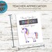Card With Envelope Teacher Appreciation Printable Magical School Year ...