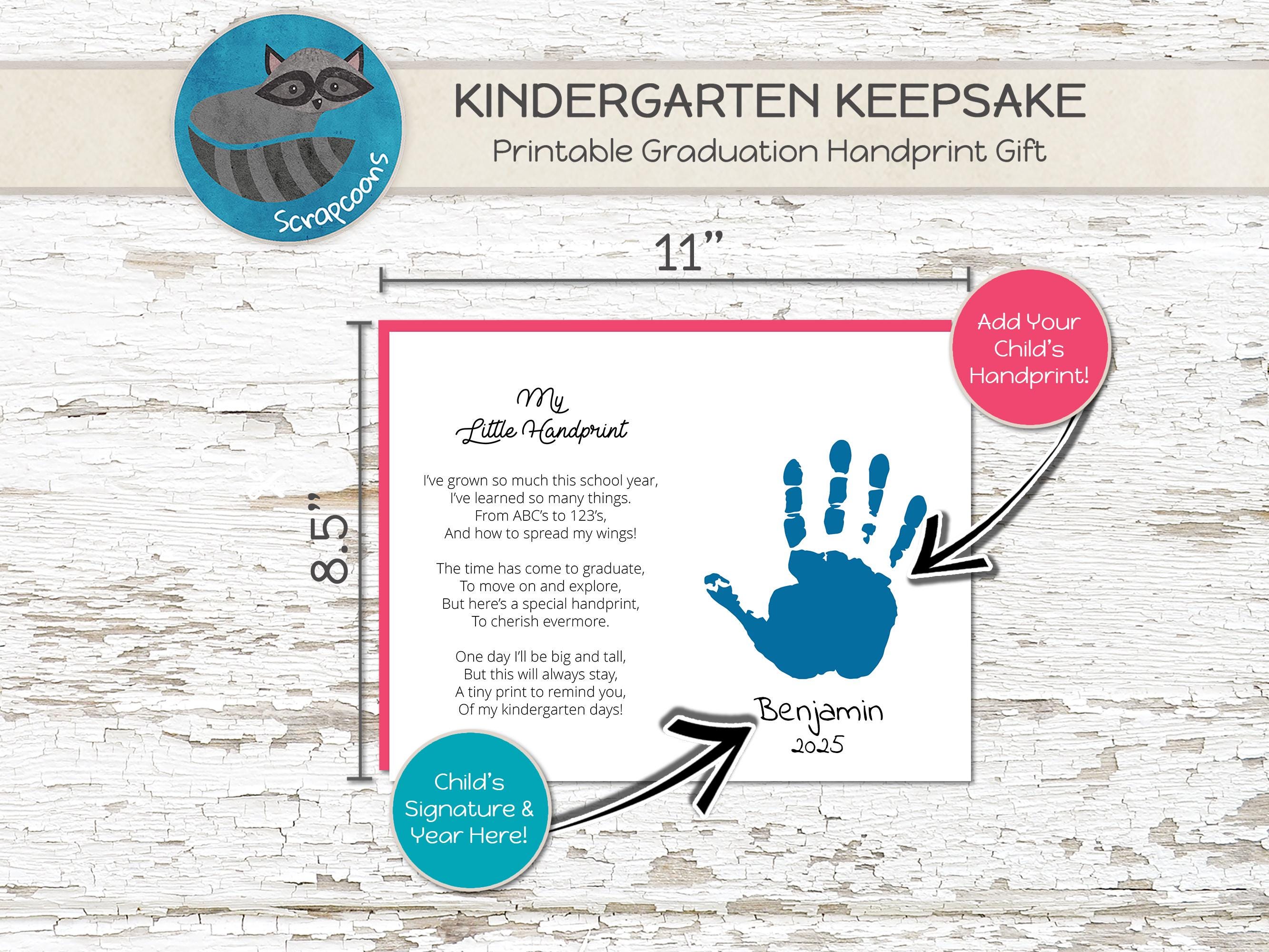 Kindergarten Graduation Handprint Keepsake, End of Year Gift From Child ...