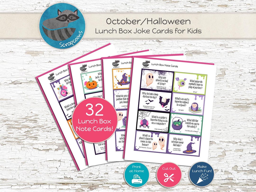 Halloween Lunchbox Joke Cards for Kids - Etsy