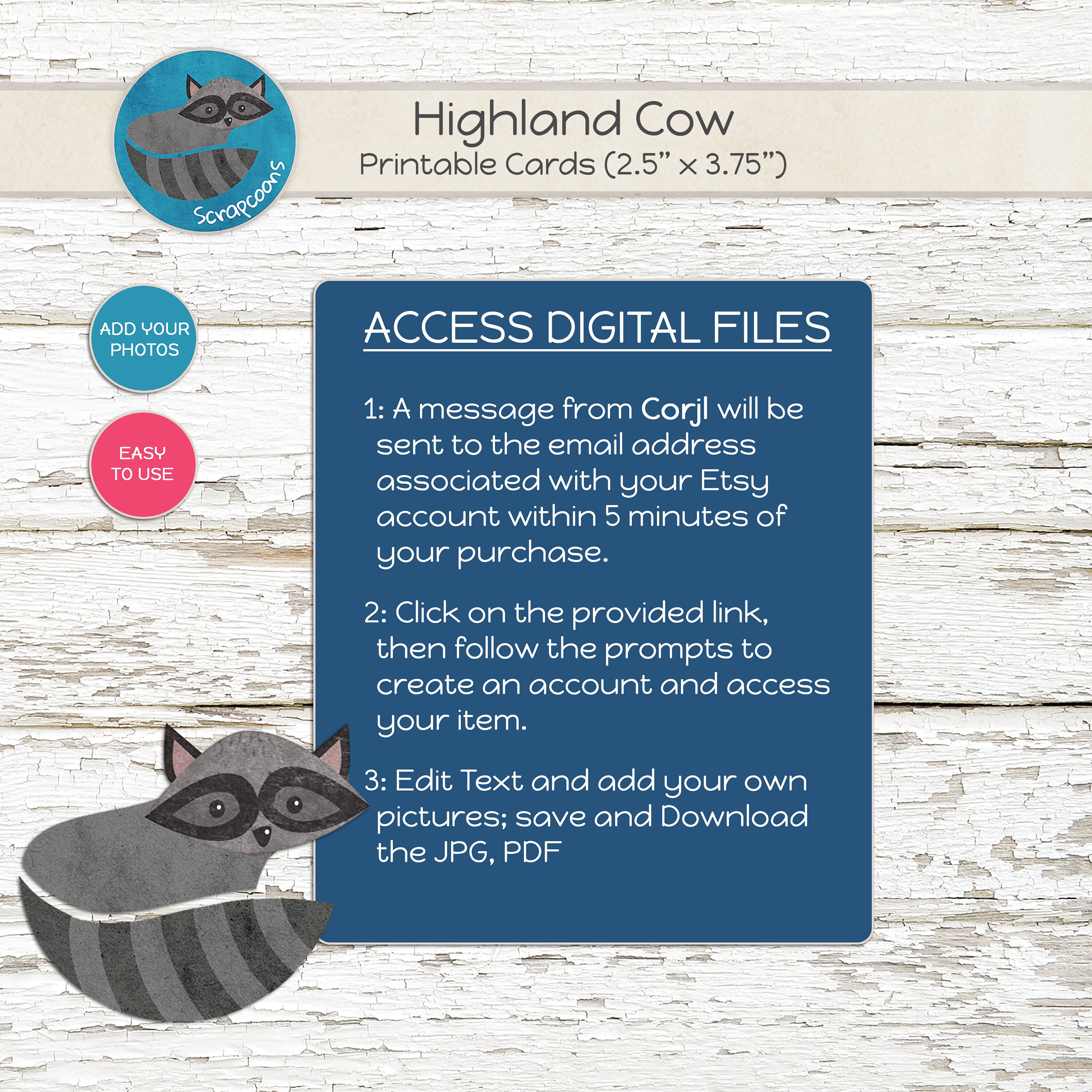 Adorable Highland Cow Valentine's Day Card Printable - Etsy