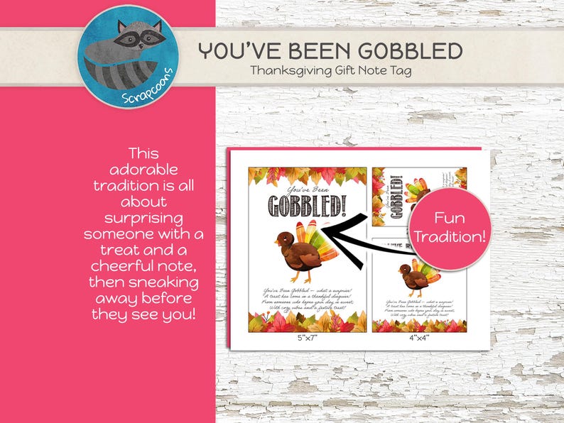 You’ve Been Gobbled Printable | Thanksgiving Treat Tags - Etsy