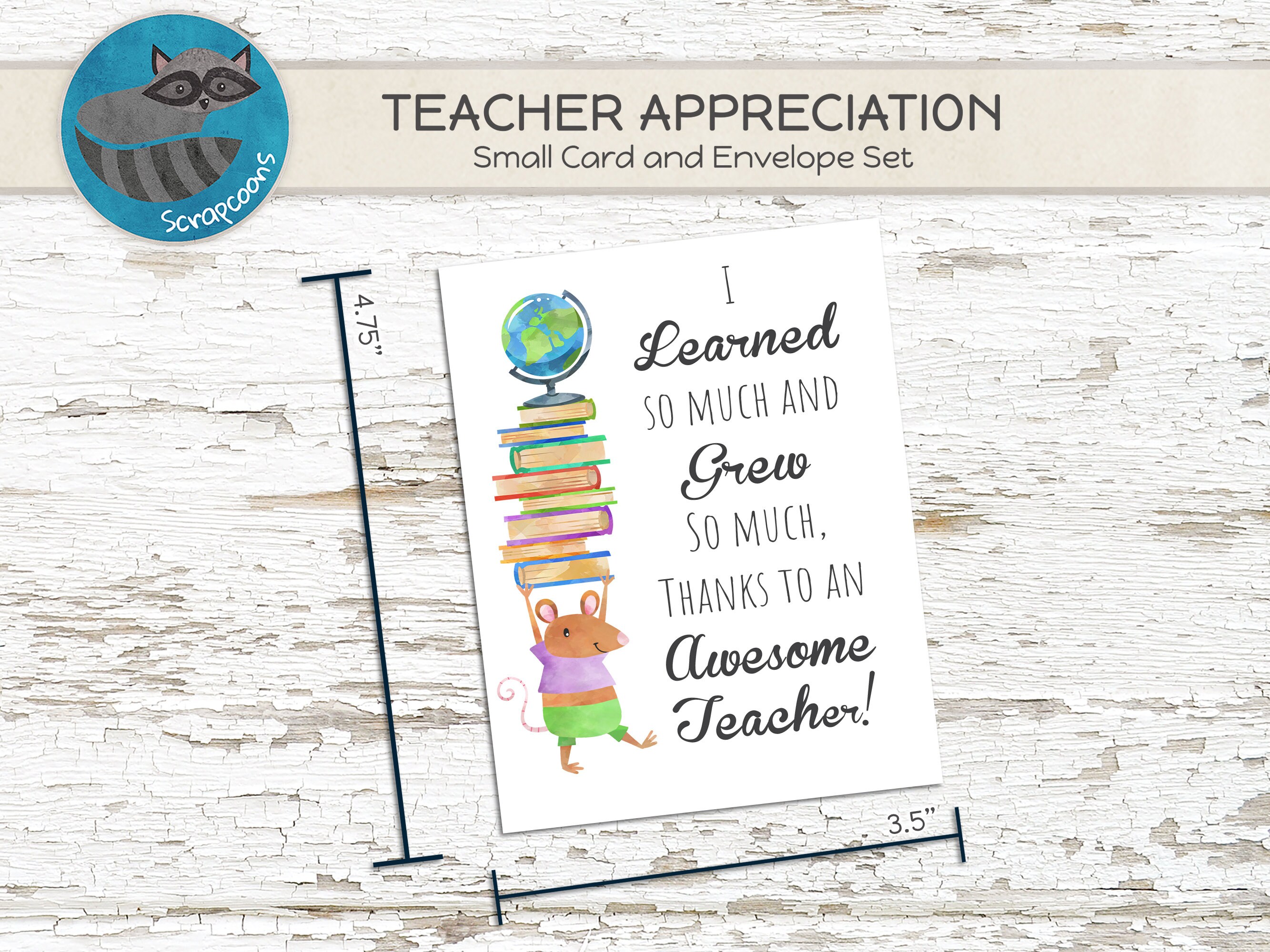 Teacher Appreciation Card, Printable Elementary Teacher Gift - Etsy