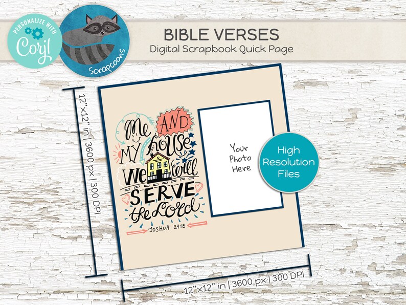 Bible Verse Digital Scrapbook Quick Page - Edit Template With Corjl - Etsy