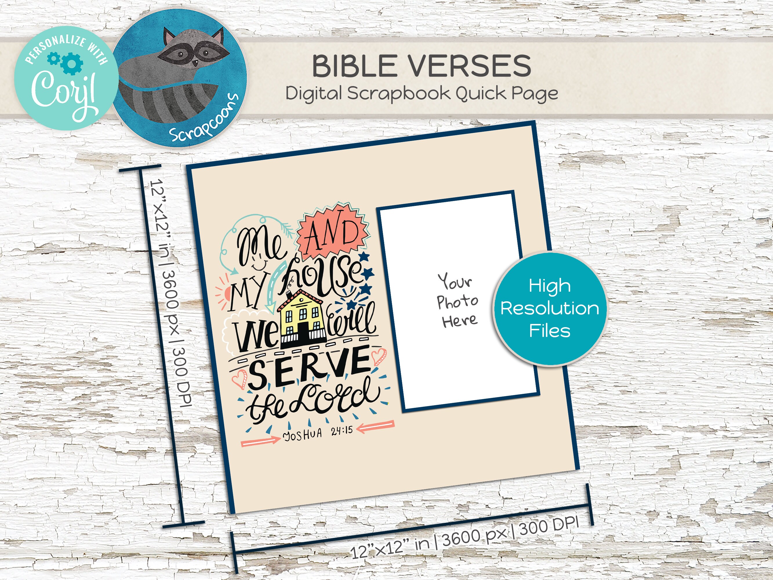 Bible Verse Digital Scrapbook Quick Page Edit Template With Corjl - Etsy