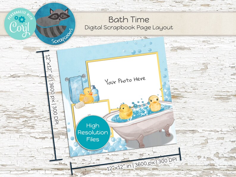 First Bath Scrapbook Quick Page Fast & Easy Digital Download - Etsy