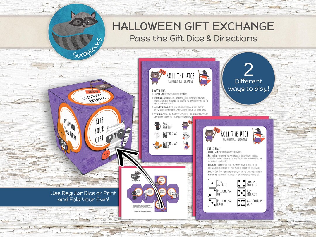 Halloween Trick or Treat Gift Exchange With Printable Dice - Etsy