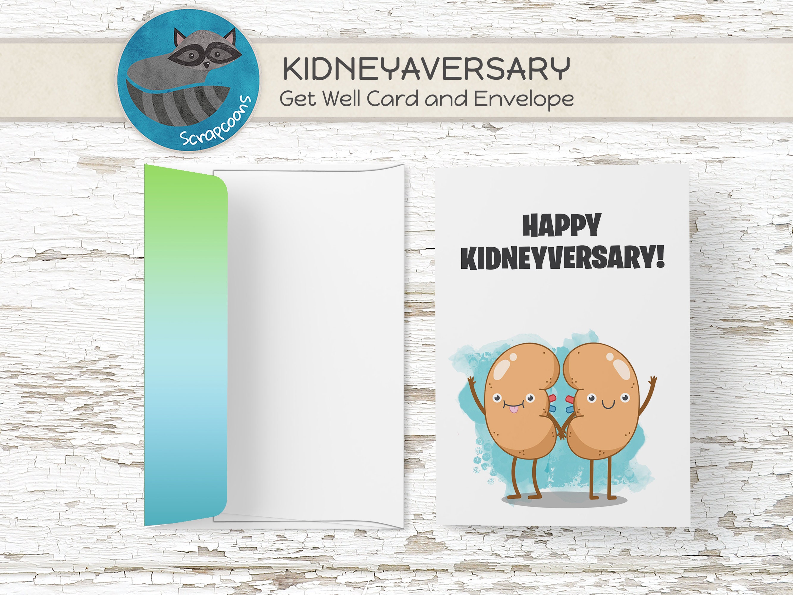Kidneyaversary Transplant Card and Envelope Print at Home - Etsy