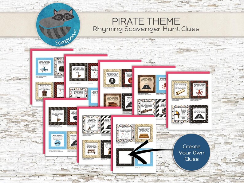 Pirate Treasure Hunt Game: 30 Rhyming Scavenger Clues (PDF Download) - Etsy