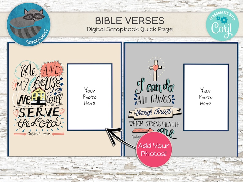 Bible Verse Digital Scrapbook Quick Page - Edit Template With Corjl - Etsy
