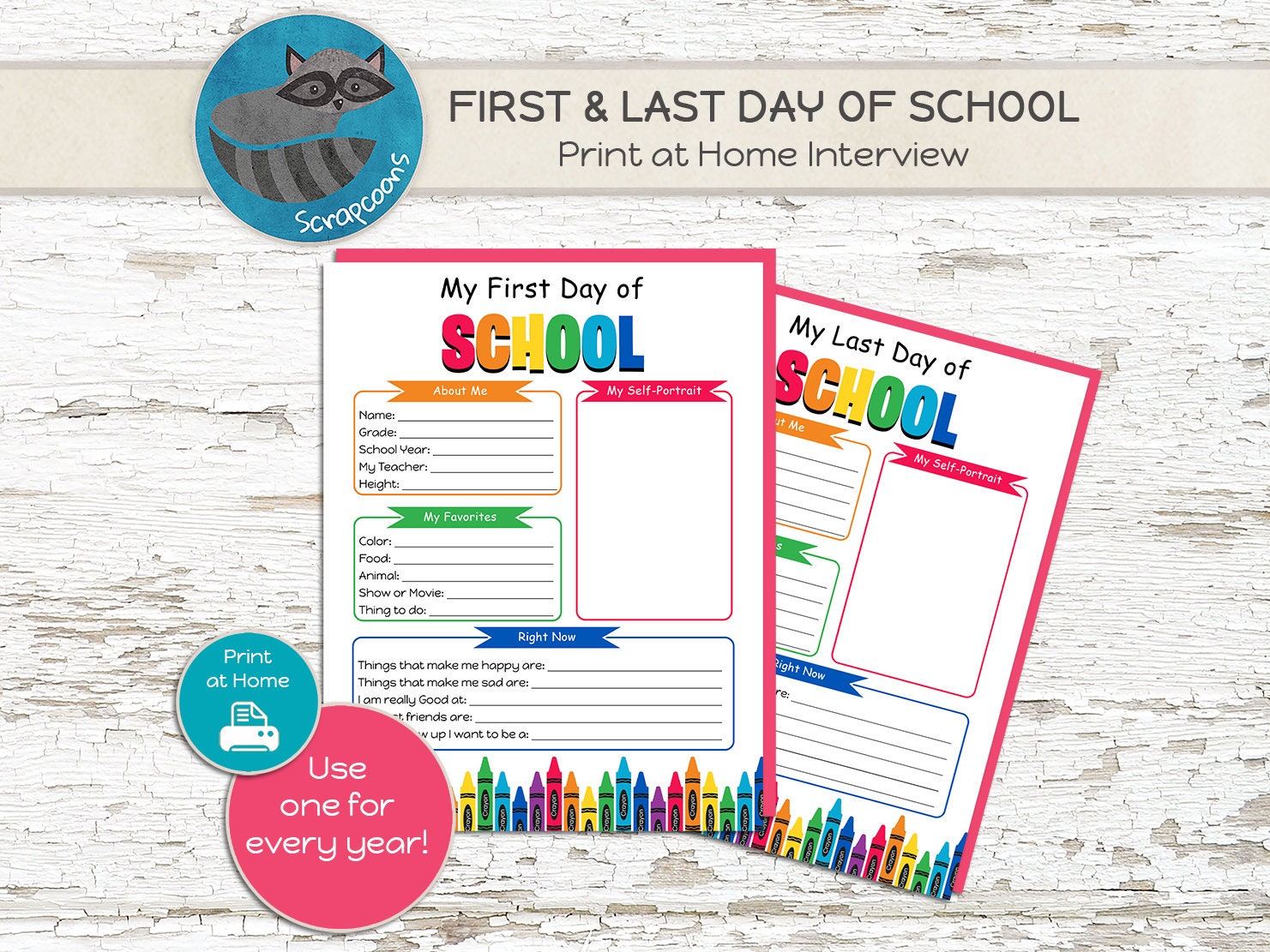 First and Last Day of School Interview Sheets Ready for School Memories ...