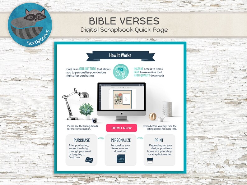 Bible Verse Digital Scrapbook Quick Page - Edit Template With Corjl - Etsy