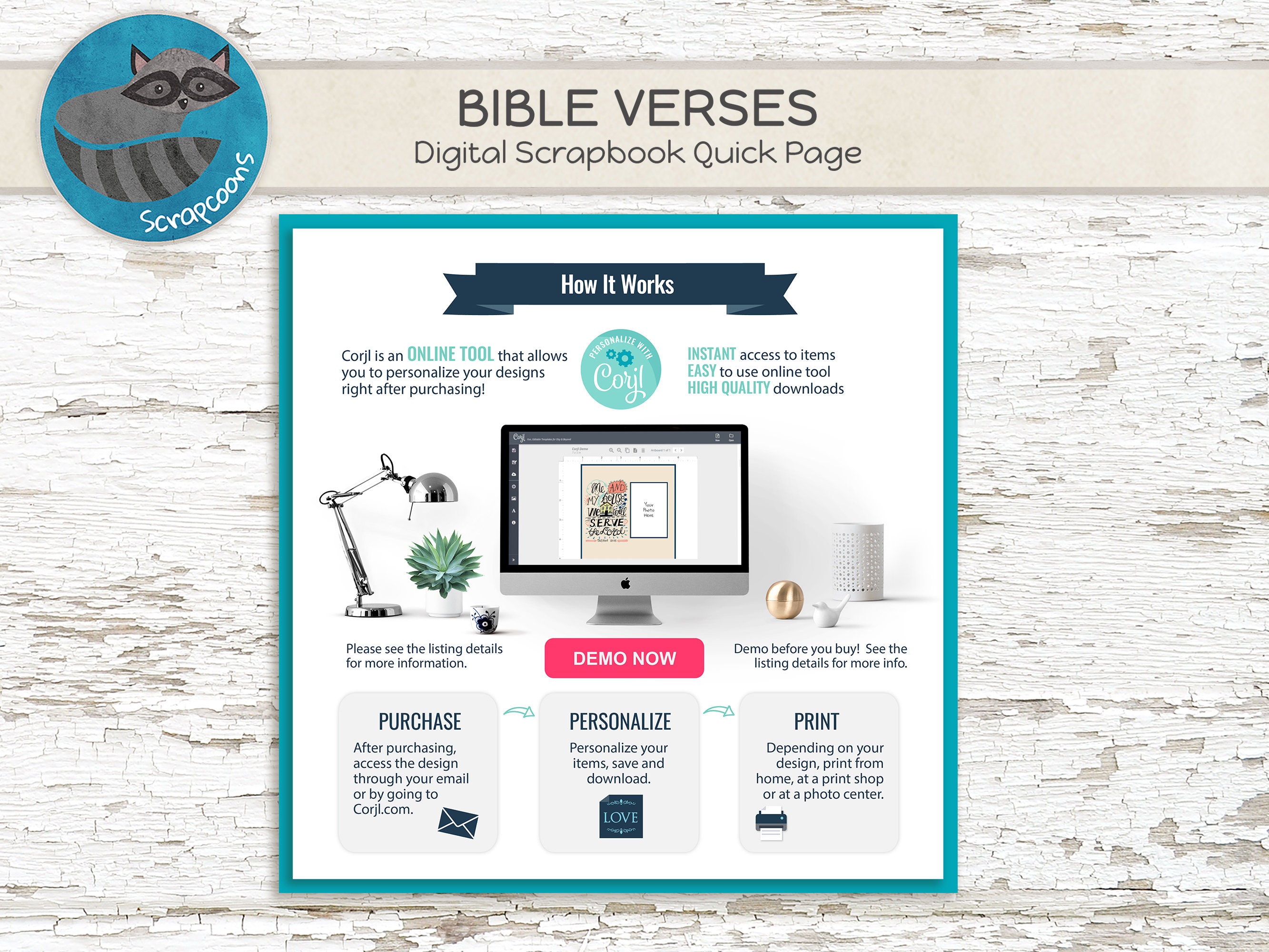 Bible Verse Digital Scrapbook Quick Page Edit Template With Corjl - Etsy