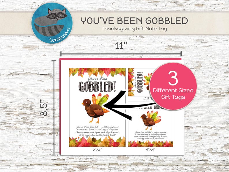 You’ve Been Gobbled Printable | Thanksgiving Treat Tags - Etsy