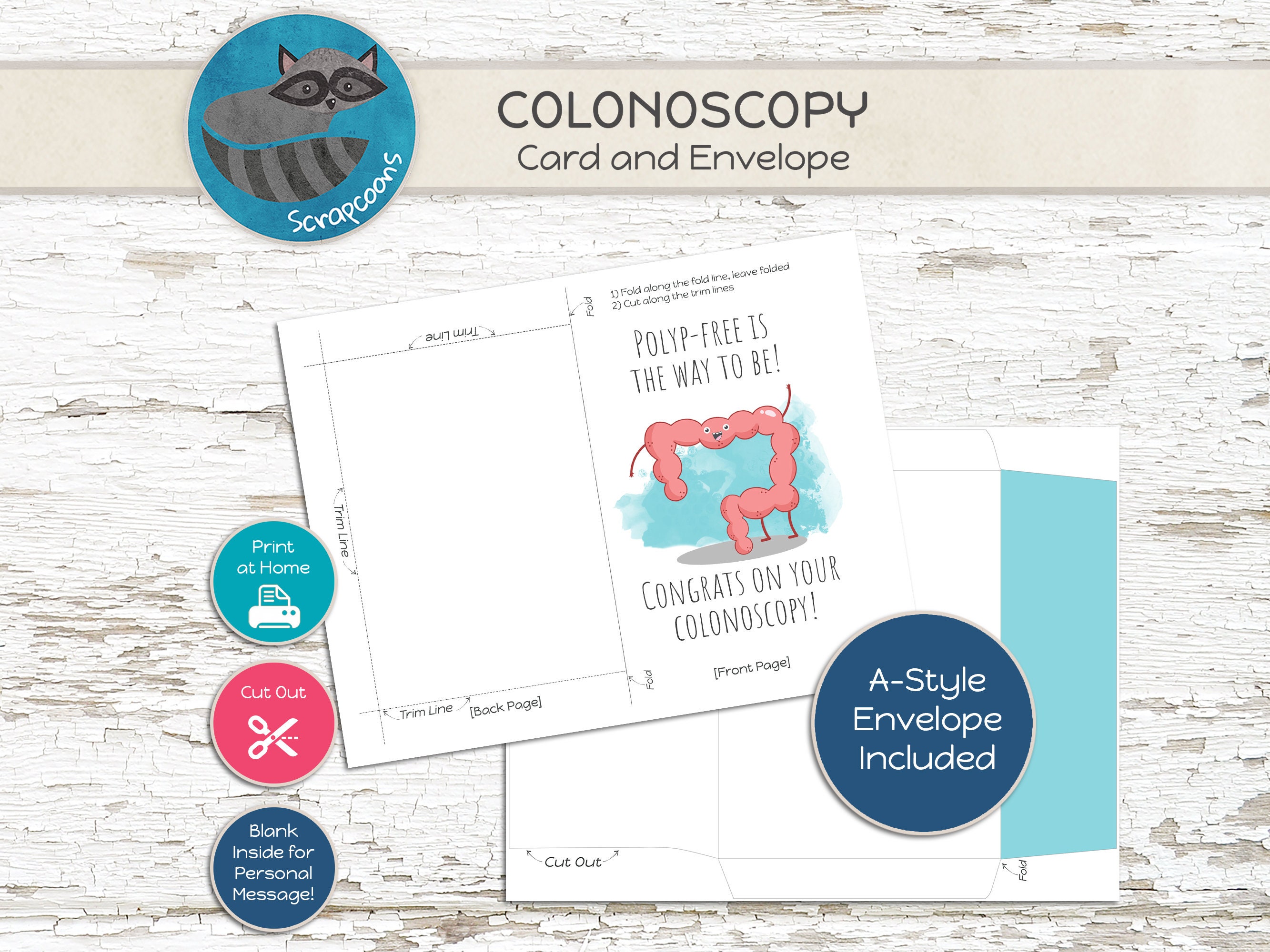 Hilarious Colonoscopy Greeting Card - Polyp-free Printable Card With ...