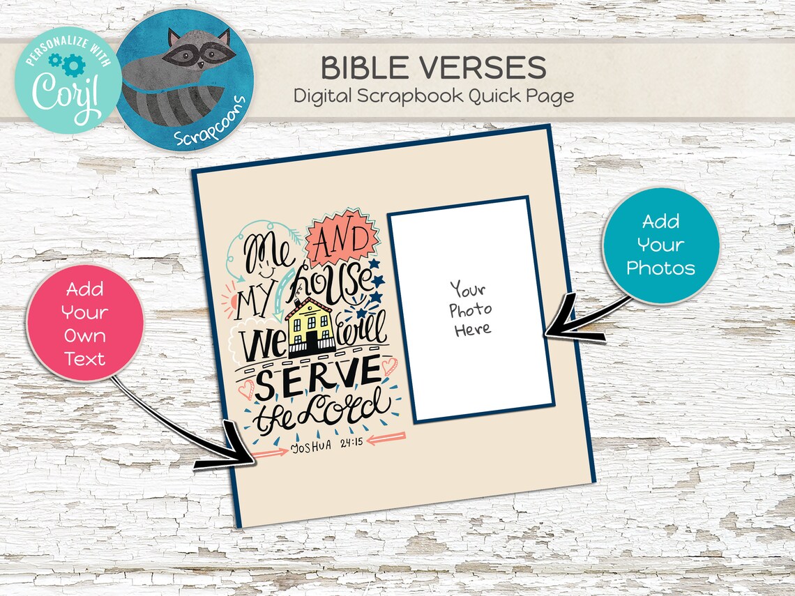 Bible Verse Digital Scrapbook Quick Page Edit Template With Corjl - Etsy