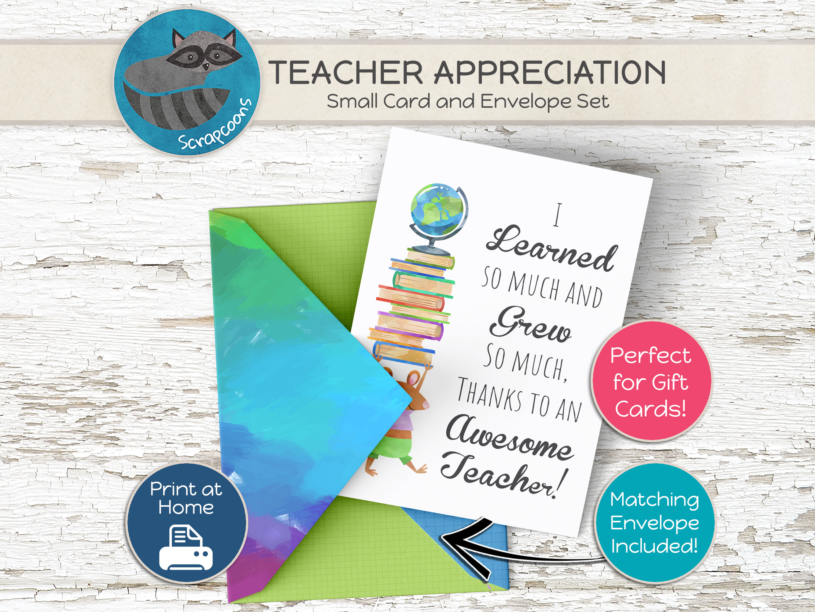 Teacher Appreciation Card, Printable Elementary Teacher Gift - Etsy