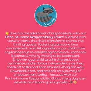 Adorable Pink Chore Chart for Kids - Etsy