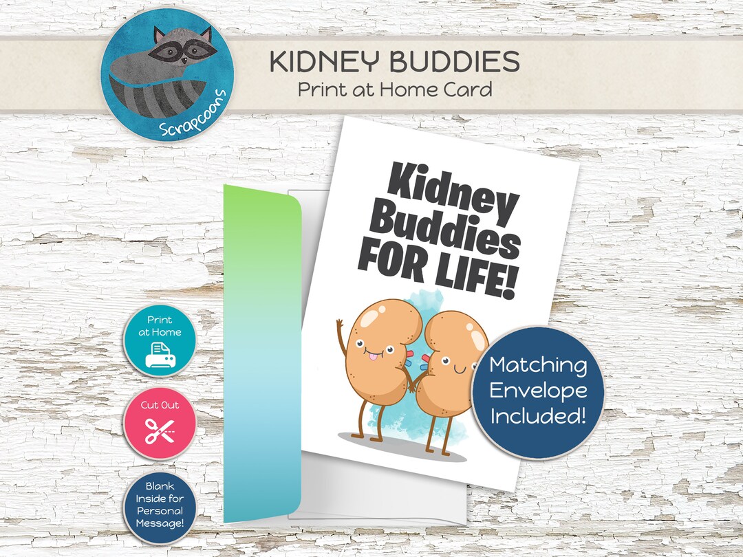 Kidney Transplant Card and Envelope Print at Home - Etsy