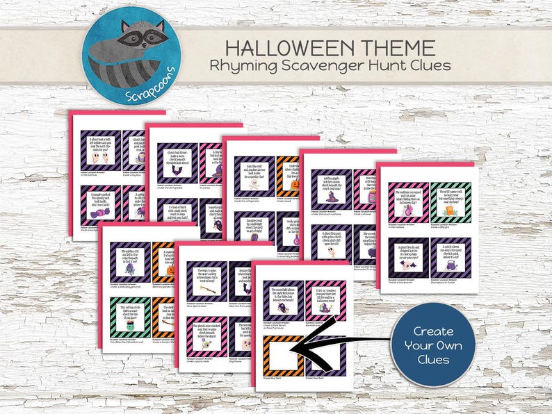 Halloween Scavenger Hunt for Kids Printable - Rhyming Trick or Treat ...