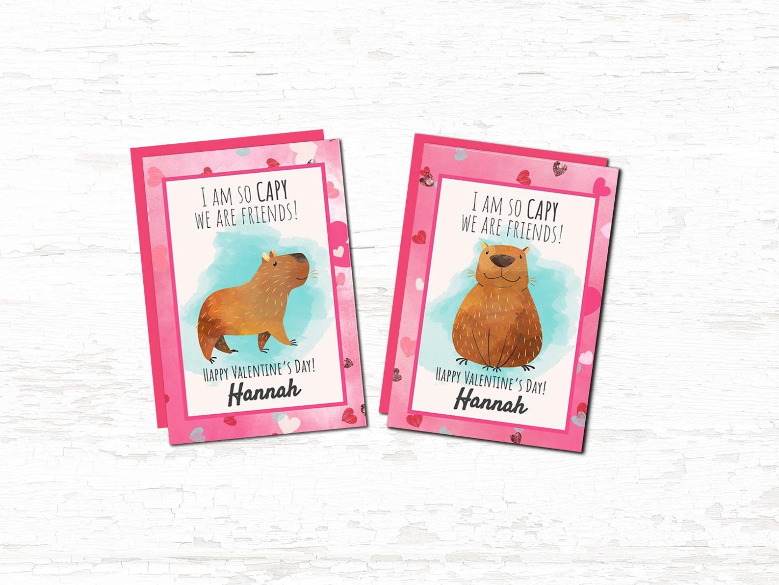 Capybara Valentine’s Day Card, Printable Instant Download, Funny Animal ...