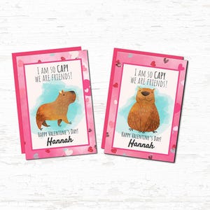 Capybara Valentine’s Day Card, Printable Instant Download, Funny Animal ...
