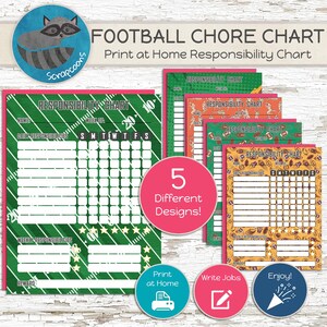 Printable Football Chore Chart for Kids – Fun Sports-themed ...