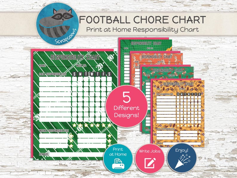 Printable Football Chore Chart for Kids – Fun Sports-themed ...