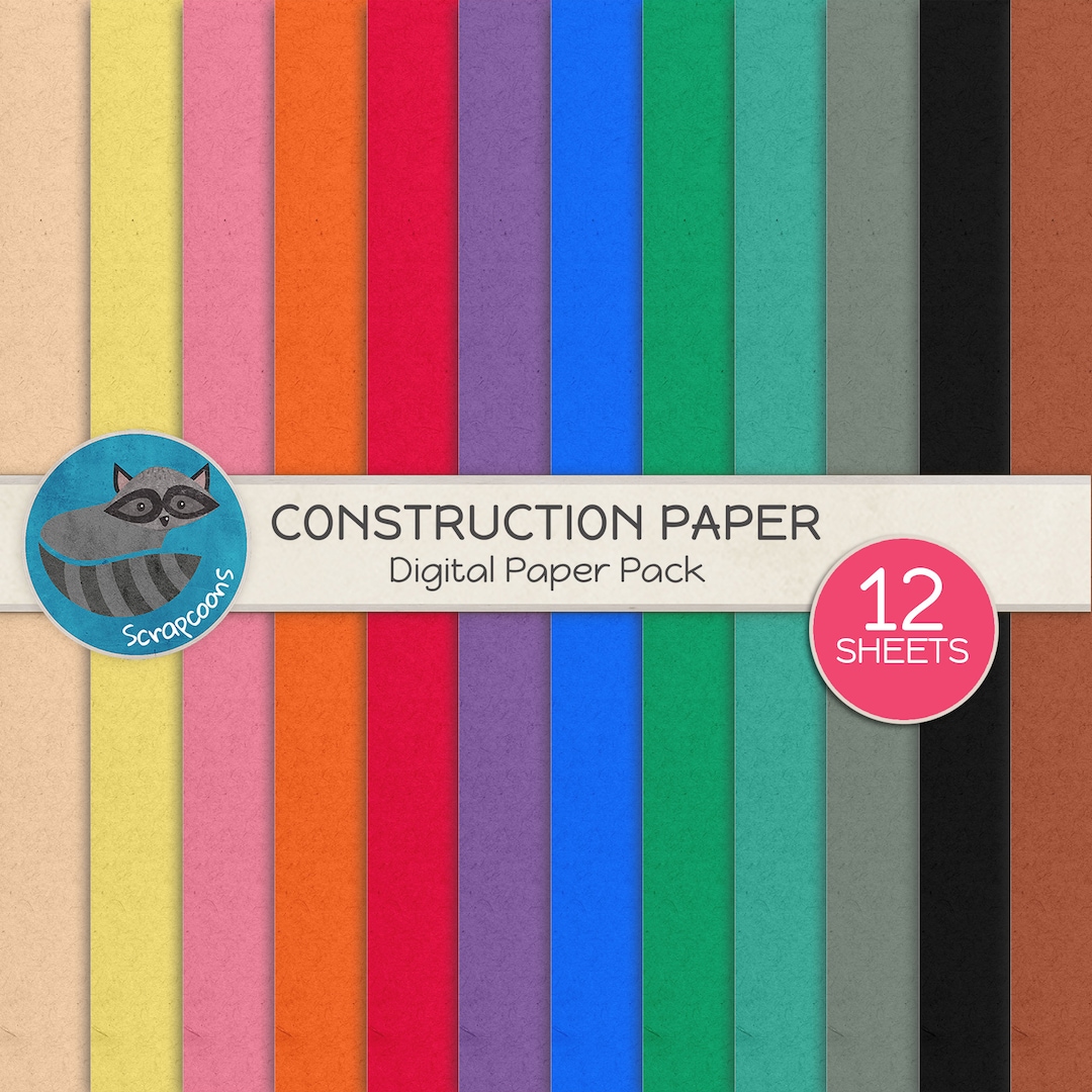 Colorful Construction Paper Digital Collection - 12 Shades Included - Etsy