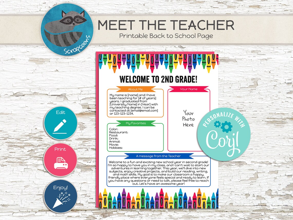 Editable Meet the Teacher Template | Back to School Printable Flyer ...