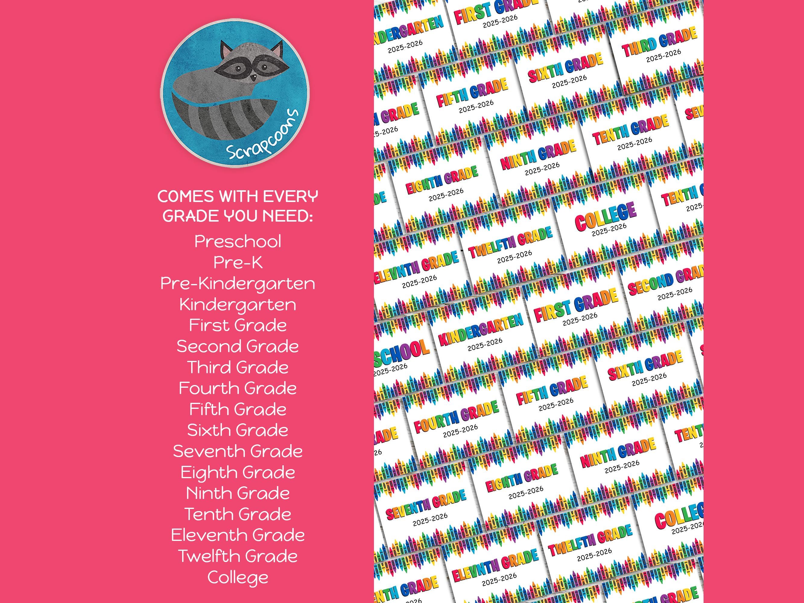 Grade Level School Year Sign Printable - Pre-k to College - 2025 2026 ...