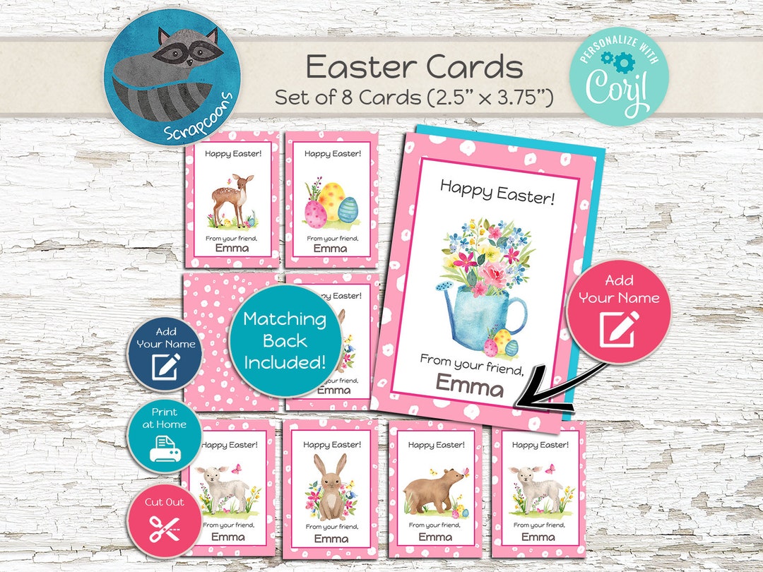 Spring Easter Cards, Print at Home Digital Download - Etsy