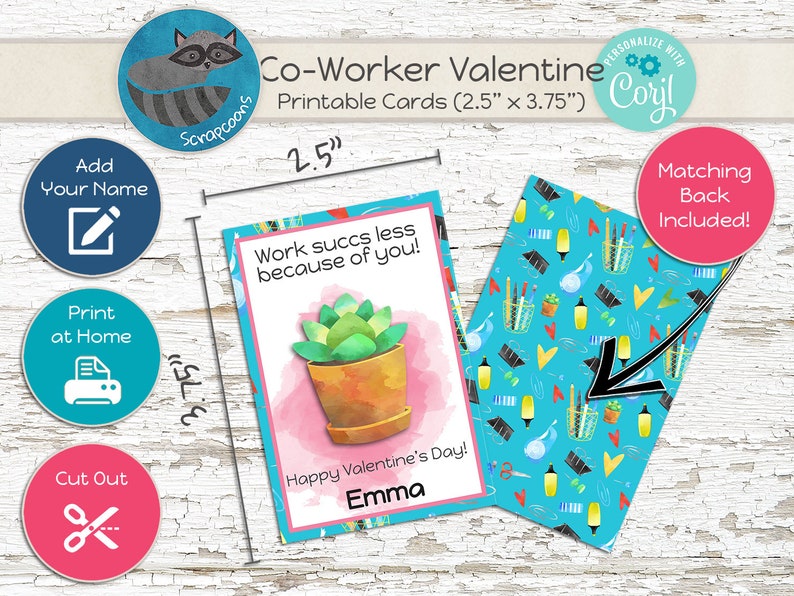 Coworker Valentine’s Day Cards - Printable Office Valentines, Funny ...