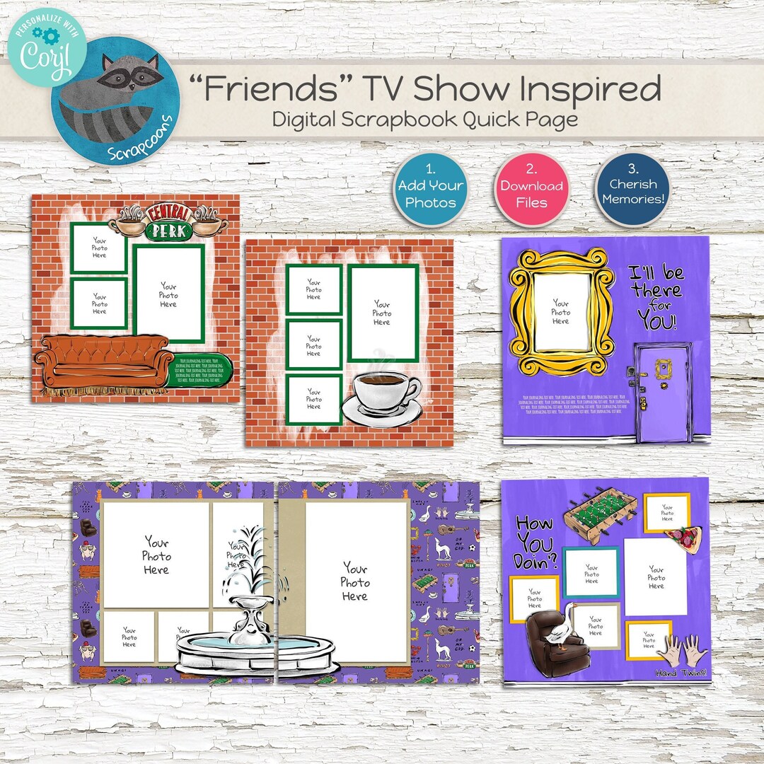 Friends TV Show Digital Download Scrapbook Quick Page, 12x12 Customize ...