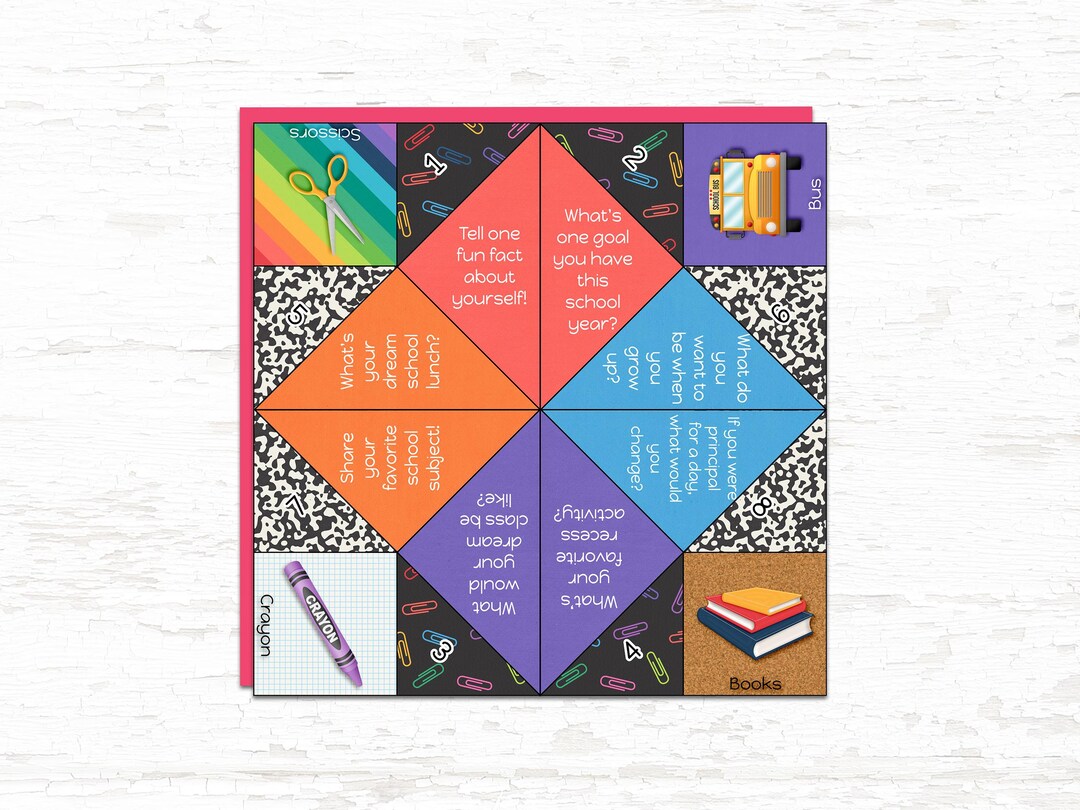 Back to School Icebreaker Cootie Catcher for Kids – Printable Classroom ...